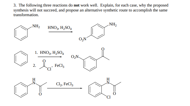 Solved The following three reactions do not work well. | Chegg.com