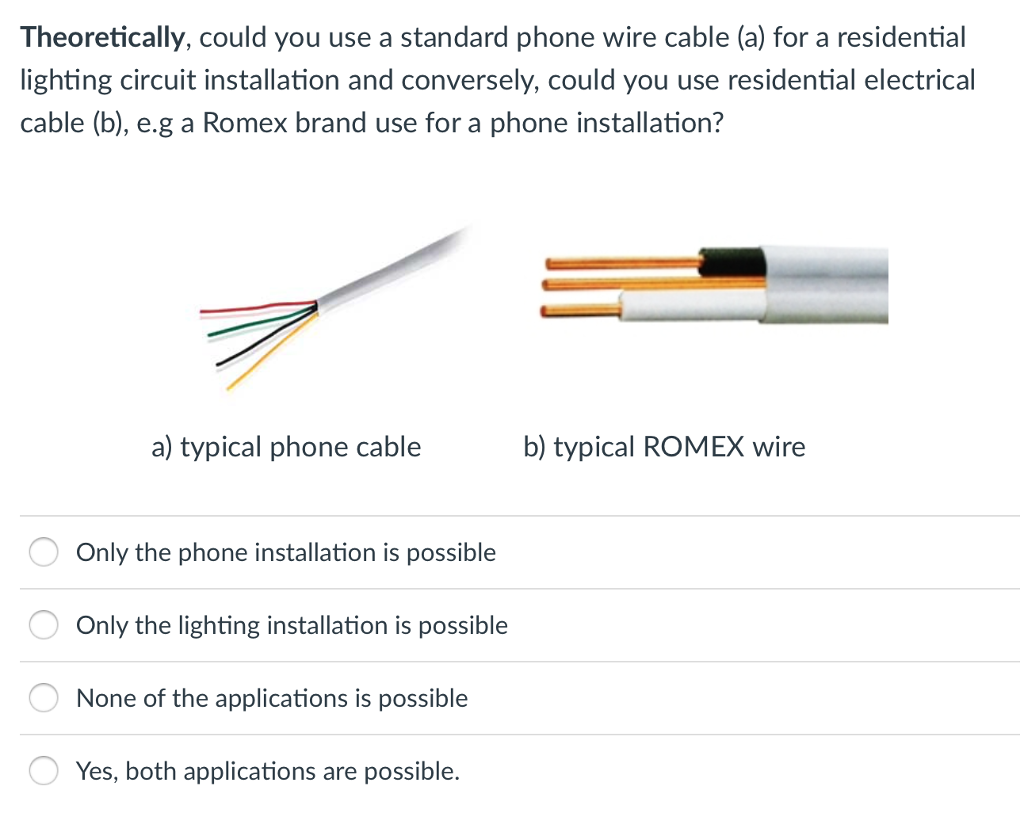 Solved Theoretically, could you use a standard phone wire | Chegg.com