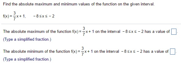 Solved Find the absolute maximum and minimum values of the | Chegg.com