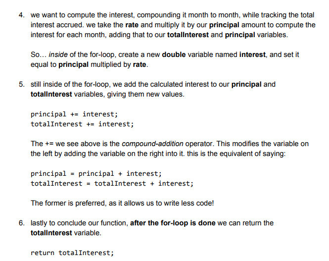 Solved double compu teInterest(double principal, double | Chegg.com