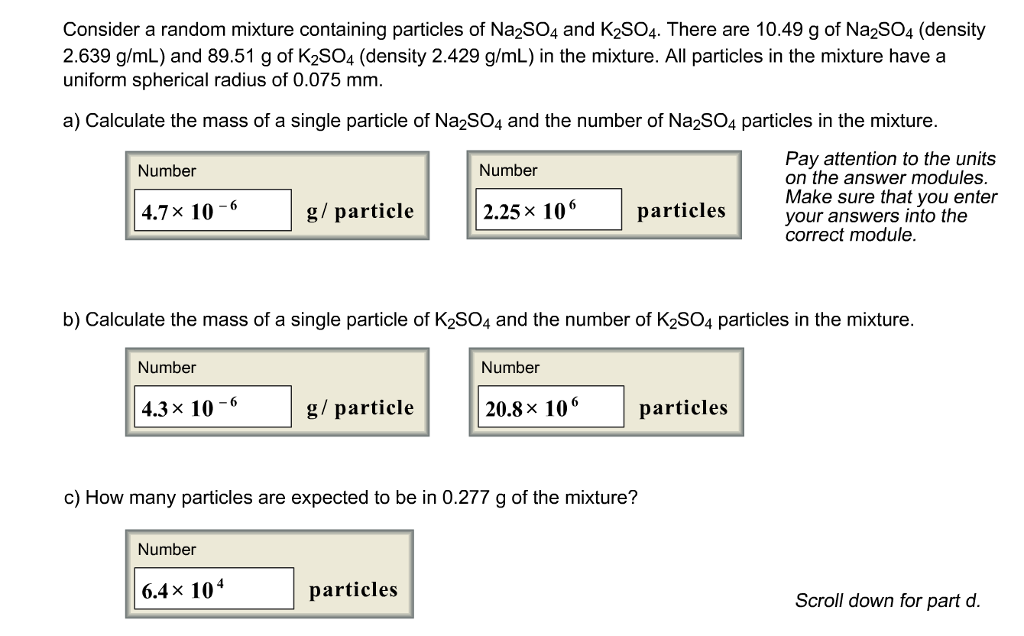 Consider a random mixture containing particles of | Chegg.com