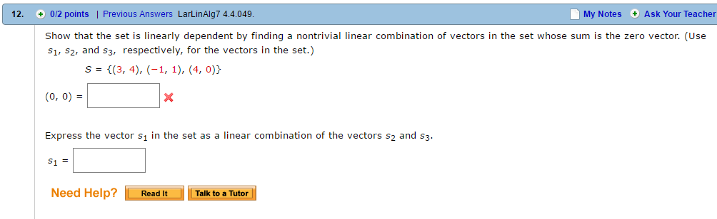 Solved Show that the set is linearly dependent by finding a | Chegg.com