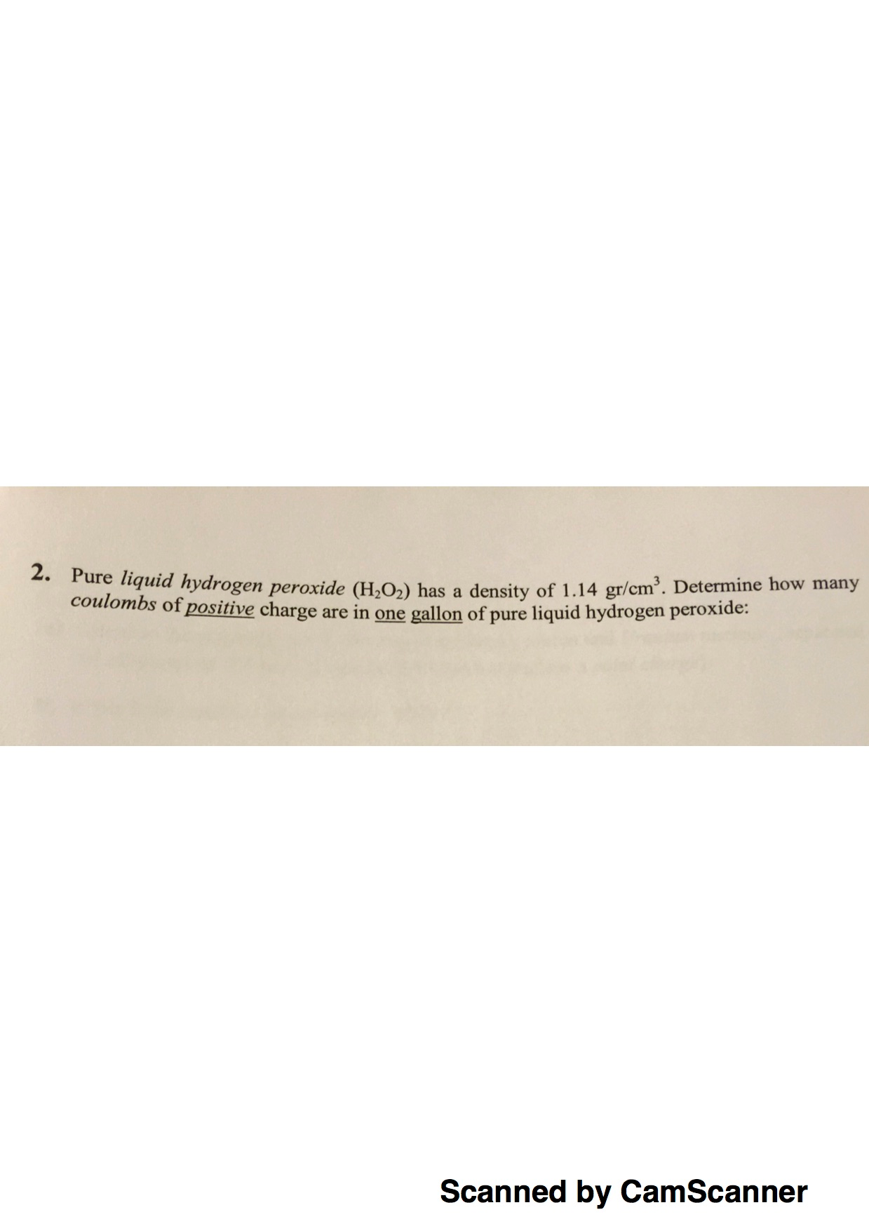 Solved 2. Pure liquid hydrogen peroxide (H202) has a density | Chegg.com