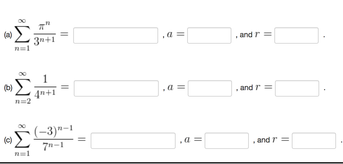 Solved The following series are geometric series. Determine | Chegg.com