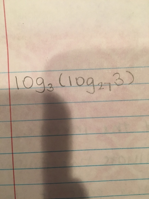 Solved Evaluate the following log log_3 (log_27 3) | Chegg.com