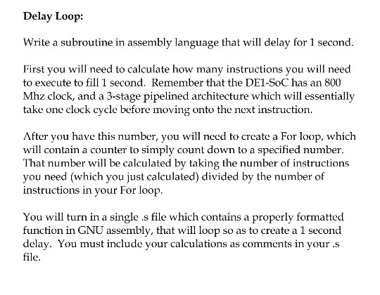 Solved Delay Loop Write A Subroutine In Assembly Language 4294