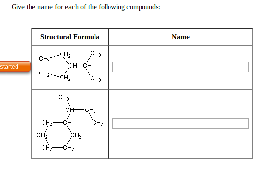 Solved Name each of the following compounds Structural | Chegg.com