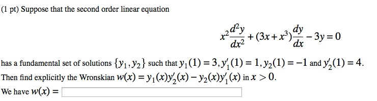 Suppose that the second order linear equation | Chegg.com