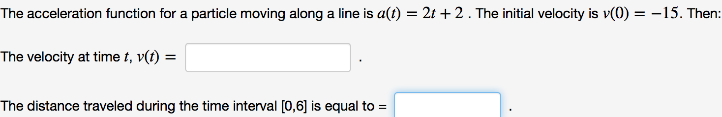 Solved The acceleration function for a particle moving along | Chegg.com