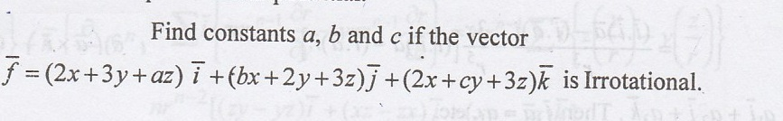 Solved Find constants a, b and c if the vector 7 -(2x-3y-a) | Chegg.com