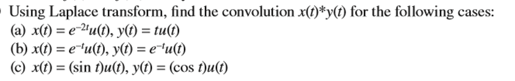 Solved Using Laplace transform, find the convolution | Chegg.com