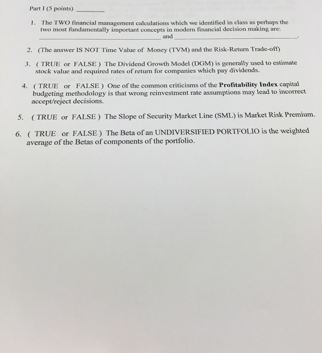 Solved The TWO financial management calculations which we | Chegg.com