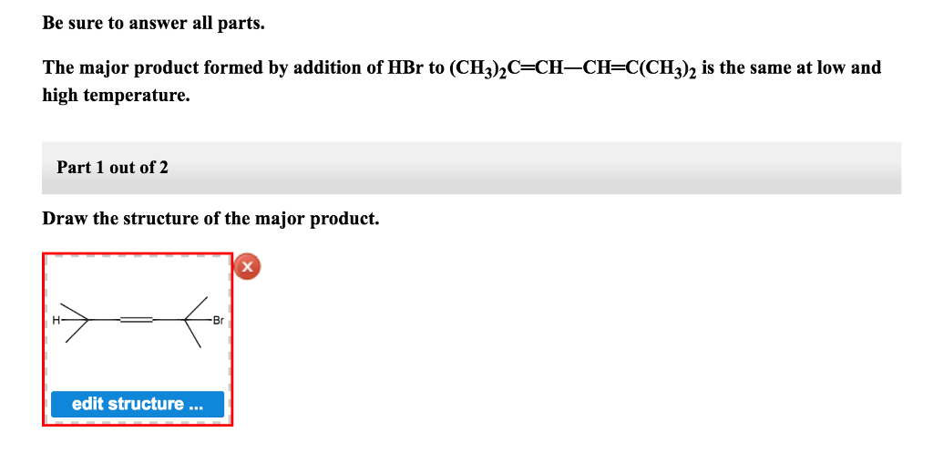 Solved Be sure to answer all parts. The major product | Chegg.com