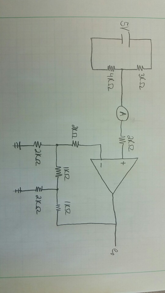 Solved 5 volt circuit into op amp. assume this is an ideal | Chegg.com