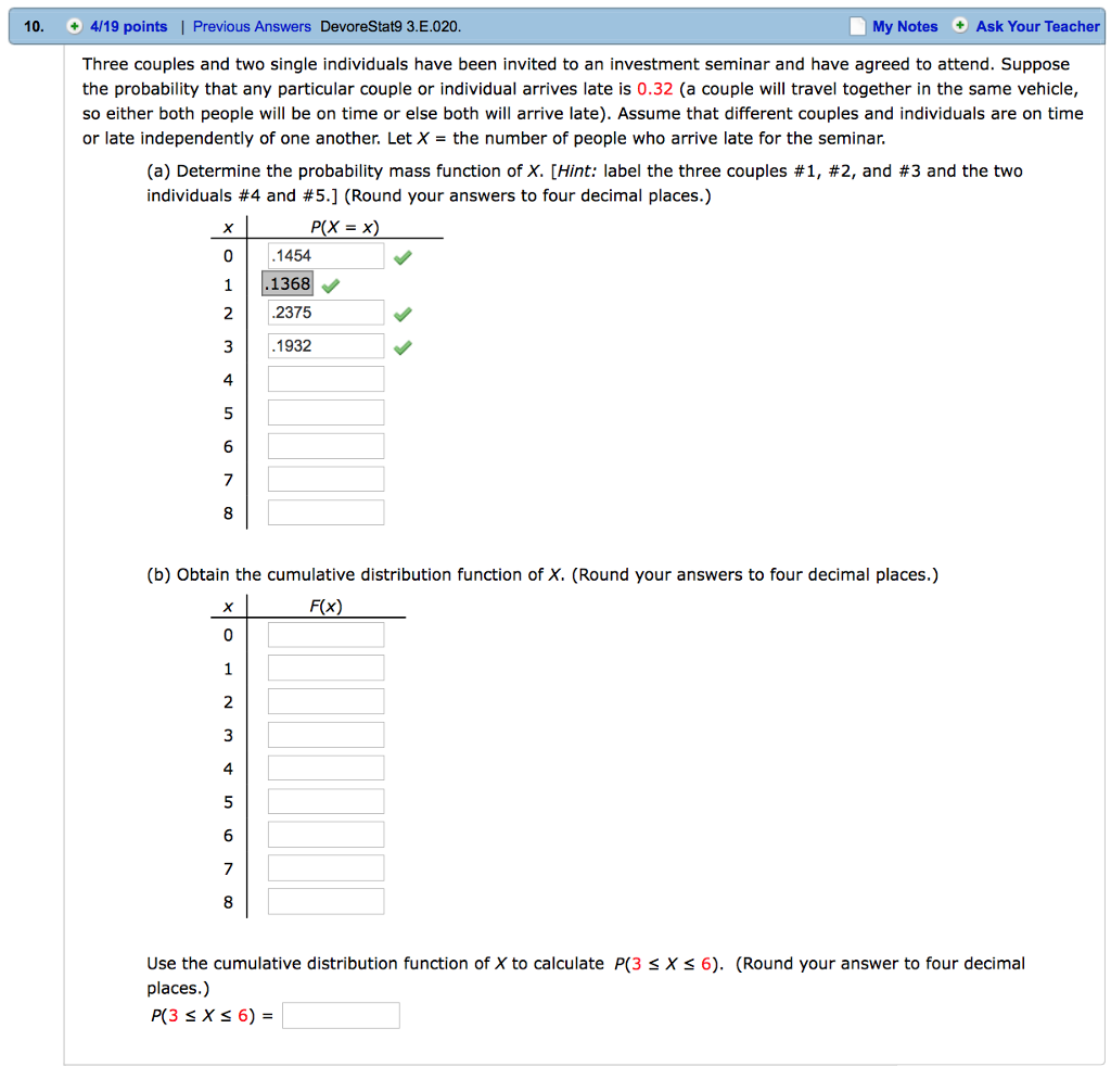 Solved 10 4 19 Points Previous Answers Devorestat9