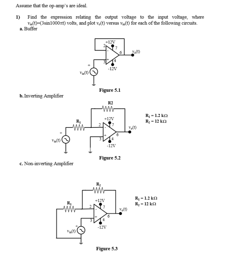 Solved Assume that the op-amp's are ideal. Find the | Chegg.com