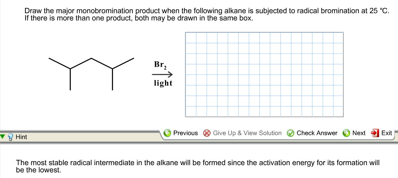 Solved Draw the major monobromination product when the | Chegg.com