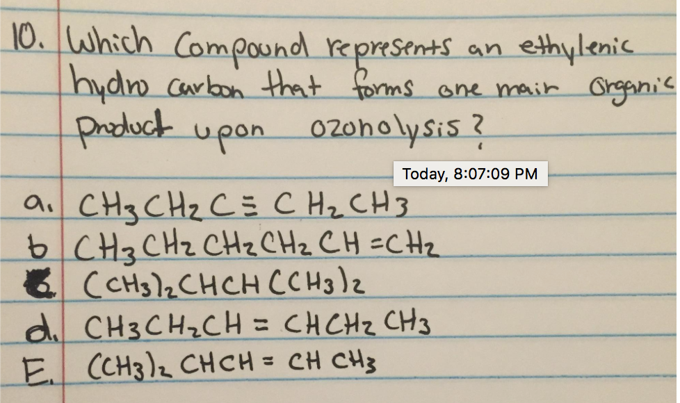 Solved Which compound represents an ethylenic hydro carbon | Chegg.com