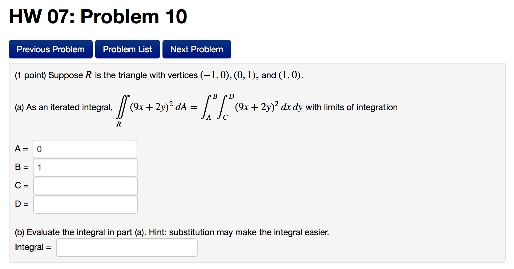 Solved HW 07: Problem 10 Previous Problem Problem List Next | Chegg.com