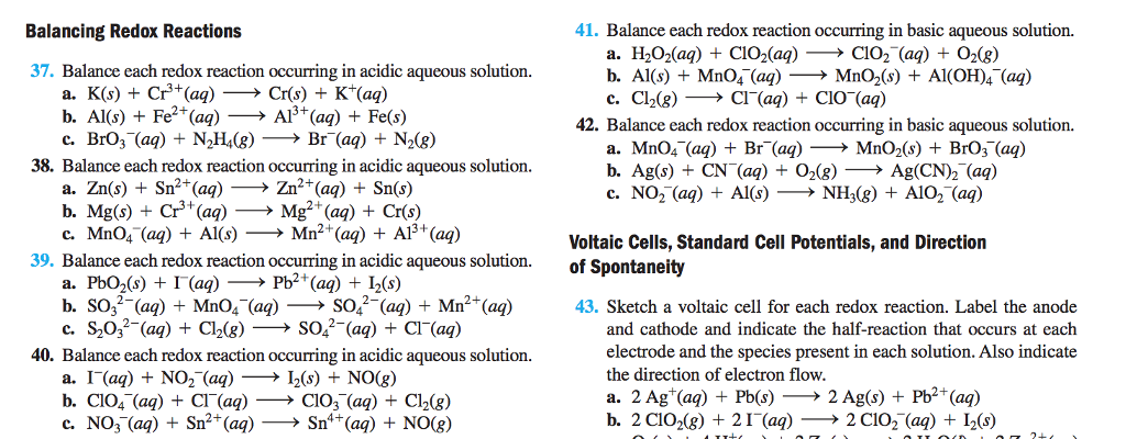 Balancing Redox Reactions In Acidic And Basic Conditions