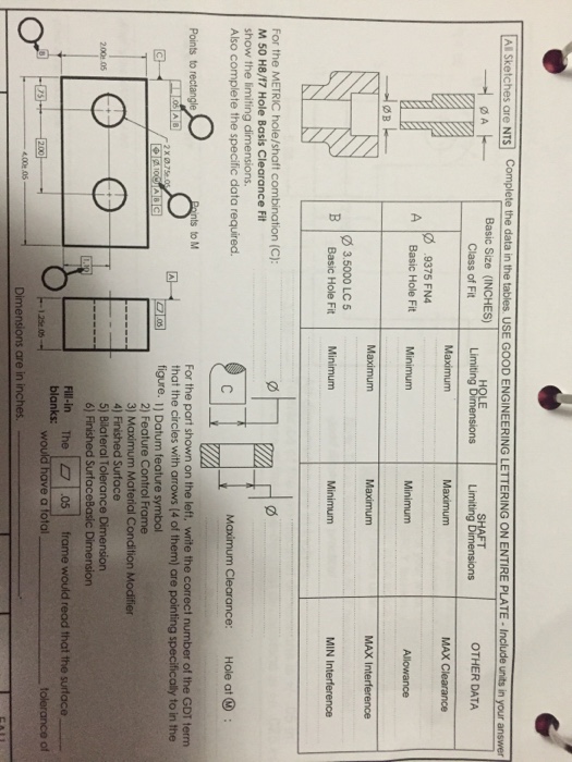 Complete the data in the tables. USE GOOD ENGINEERING | Chegg.com