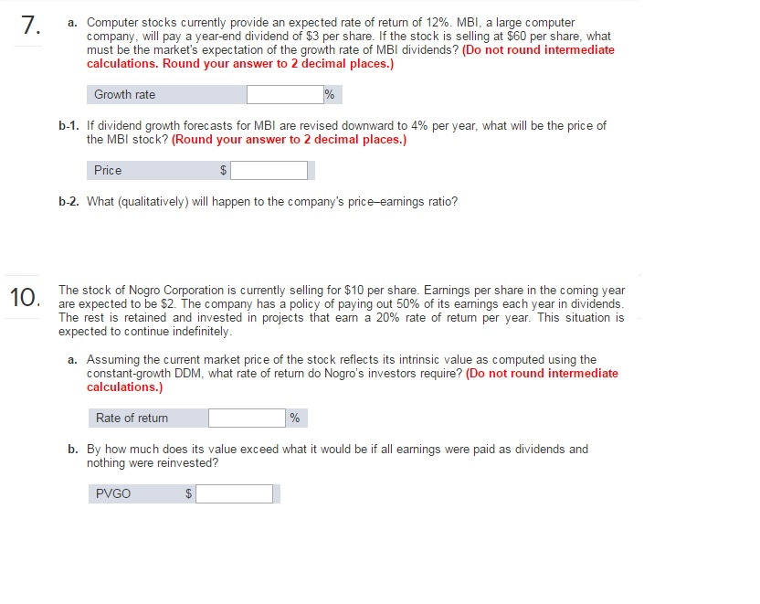 Solved Computer stocks currently? Provide an expected rate | Chegg.com