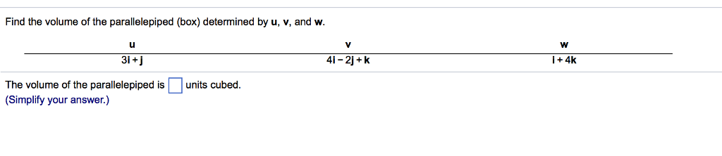 Solved Find the volume of the parallelepiped (box) | Chegg.com
