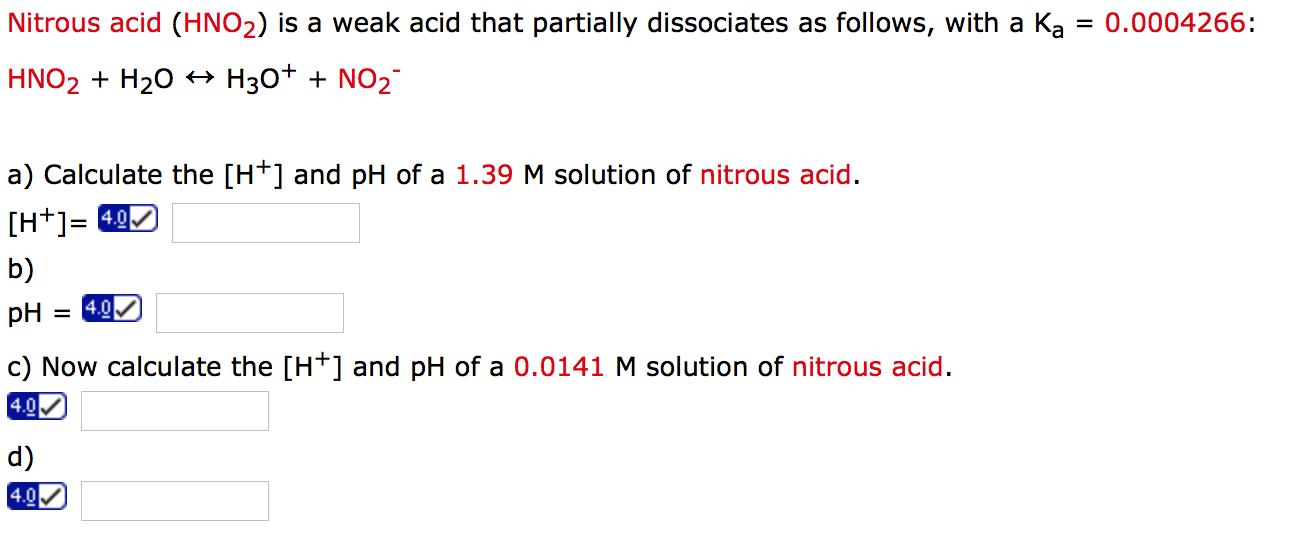Solved Nitrous acid (HNO2) is a weak acid that partially | Chegg.com