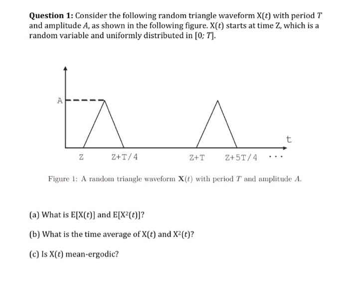 Solved Consider the following random triangle waveform X(t) | Chegg.com