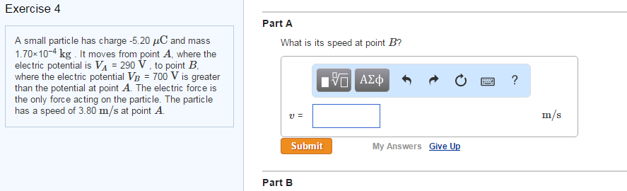 Solved A small particle has charge -5.20 mu C and mass 1.70 | Chegg.com