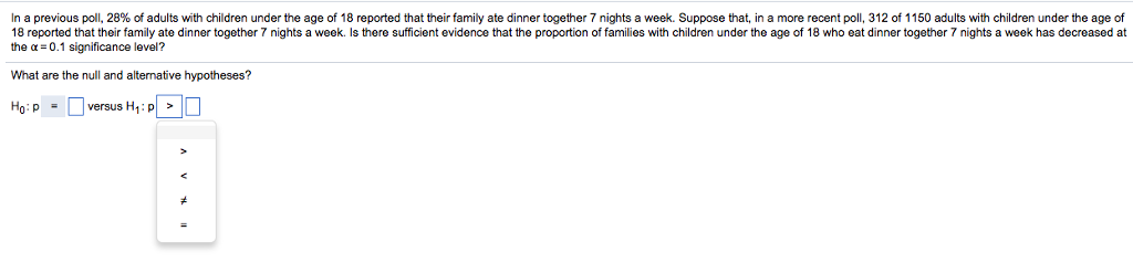 Solved In a previous poll, 28% of adults with children under | Chegg.com