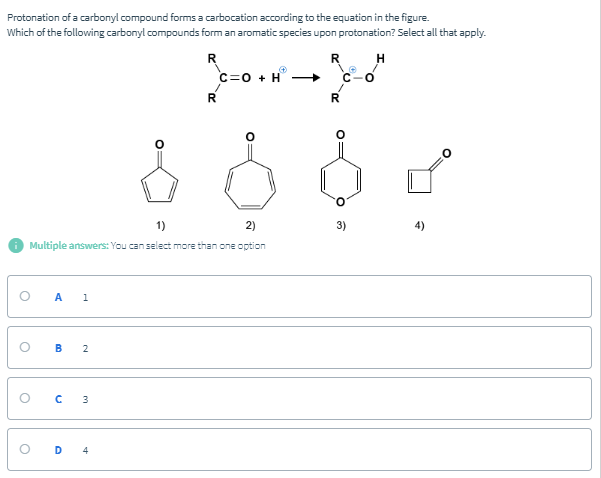 Solved Protonation of a carbonyl compound forms a | Chegg.com