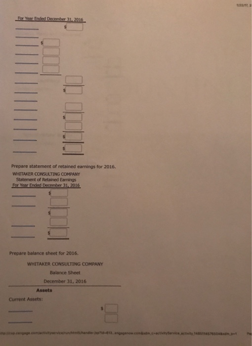 Solved 6. Worksheet for Service Company Whitaker Consulting | Chegg.com