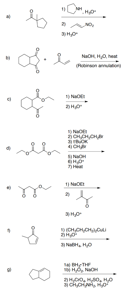 Solved 1)NH 3) H30+ b) NaOH, H20, heat (Robinson annulation) | Chegg.com