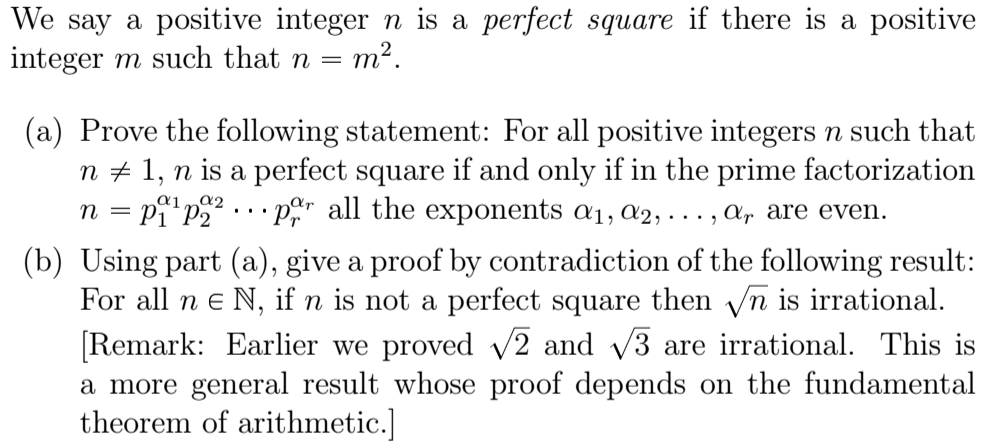 Solved We Say A Positive Integer N Is A Perfect Square If 