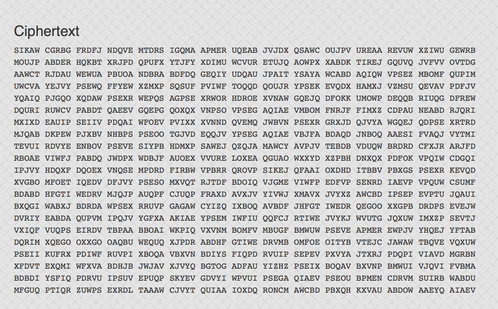 Can someone help me decipher this ciphertext. There | Chegg.com
