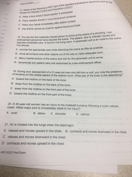 Solved Which of the following is NOT part of the standard | Chegg.com