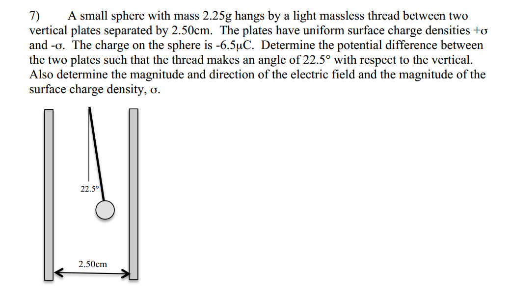 Solved: A Small Sphere With Mass 2.25g Hangs By A Light Ma... | Chegg.com