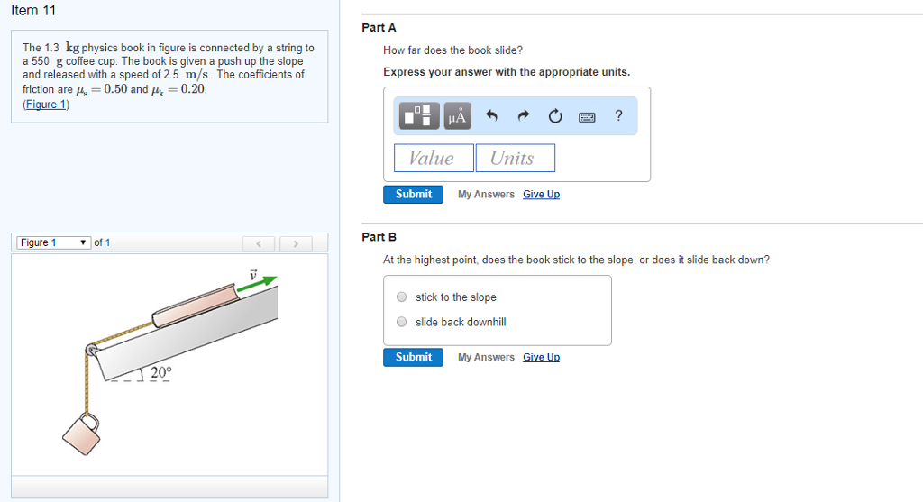 Solved Item 11 Part A The 1.3 kg physics book in figure is | Chegg.com