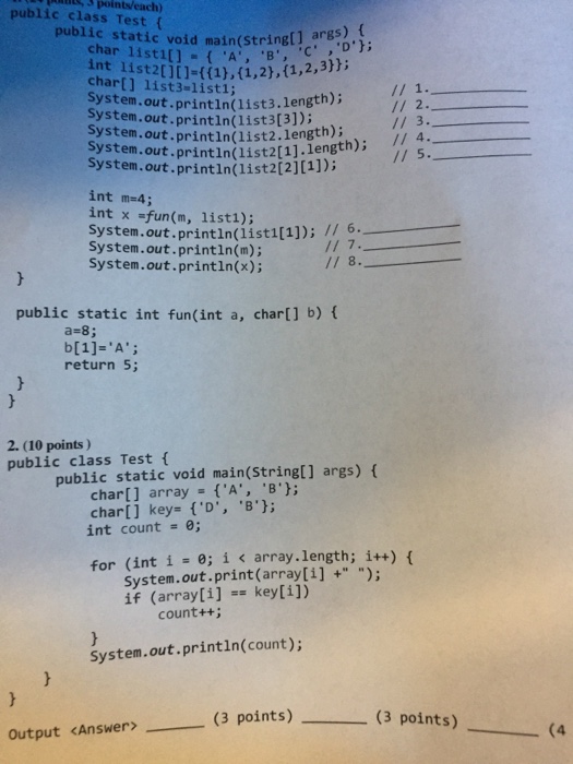 Solved ntits s points/each) public class Test t public | Chegg.com