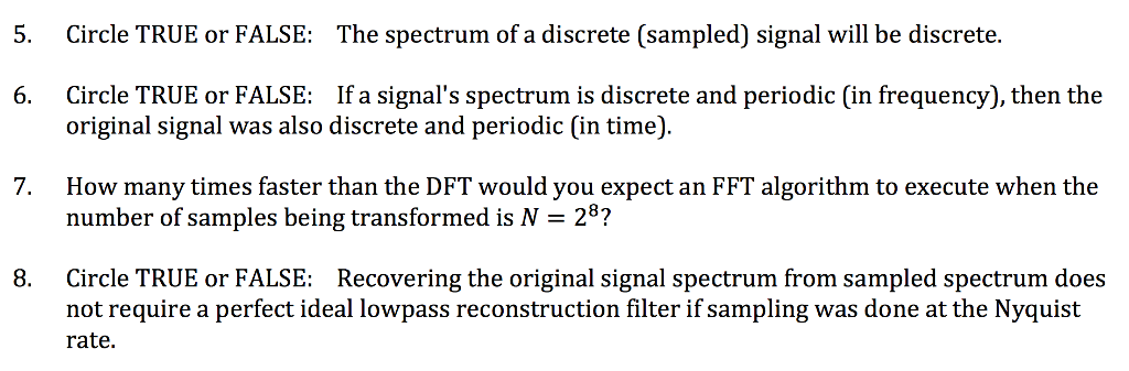 Circle TRUE or FALSE: The spectrum of a discrete | Chegg.com