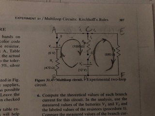 Solved EXPENMENT 31/Multiloop Circuits: Kirchhofts Rales 387 | Chegg.com