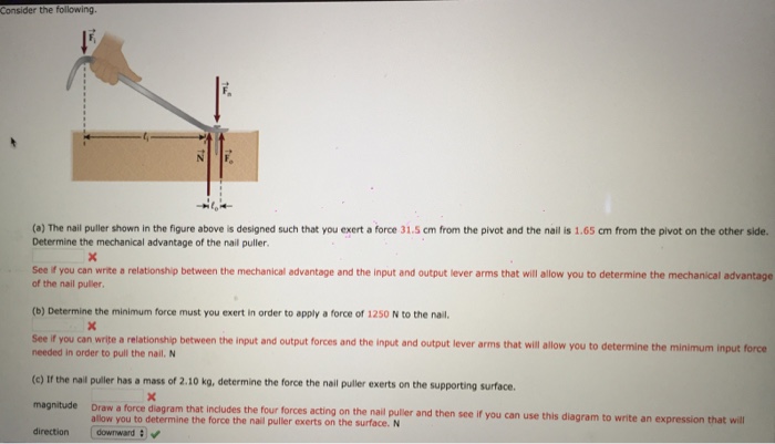 Solved The nail puller shown in the figure above is designed | Chegg.com