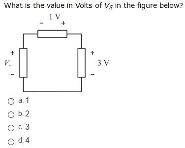 Solved What is the value in volts of V_s in the figure | Chegg.com