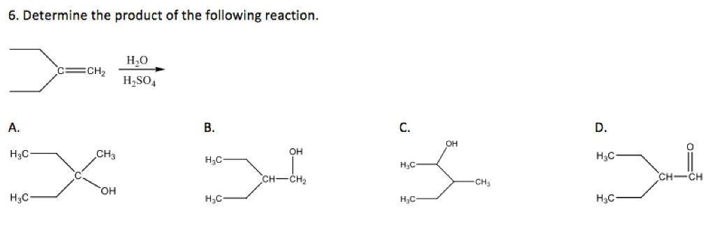 Solved Determine The Product Of The Following Reaction