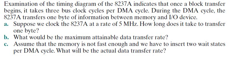 Solved Examination of the timing diagram of the 8237A | Chegg.com
