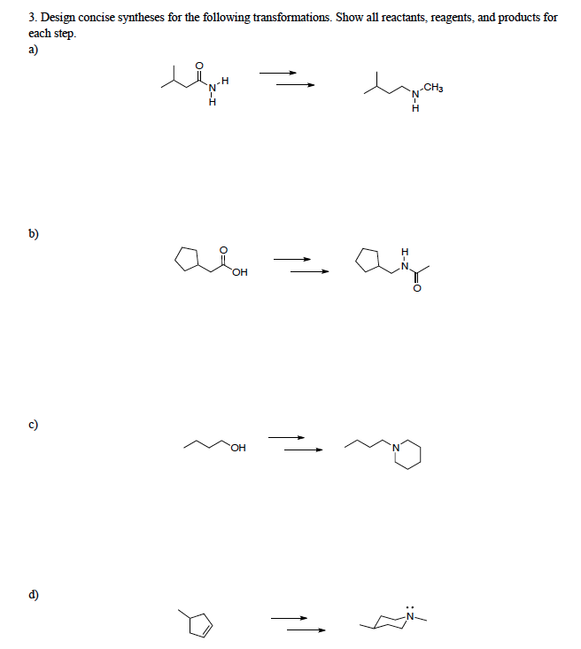 Solved 3. Design concise syntheses for the following | Chegg.com