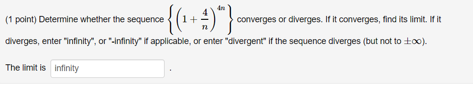 Solved 4 (1 point) Determine whether the sequence
