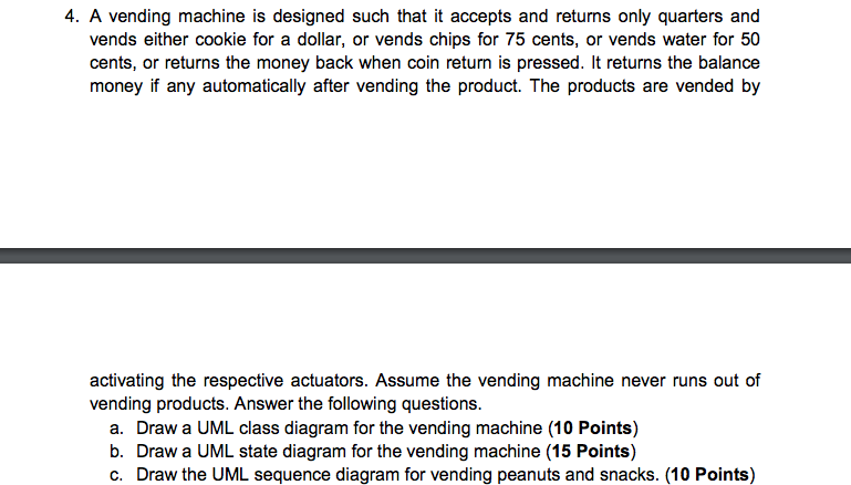 Solved a. Draw a UML class diagram for the vending machine | Chegg.com