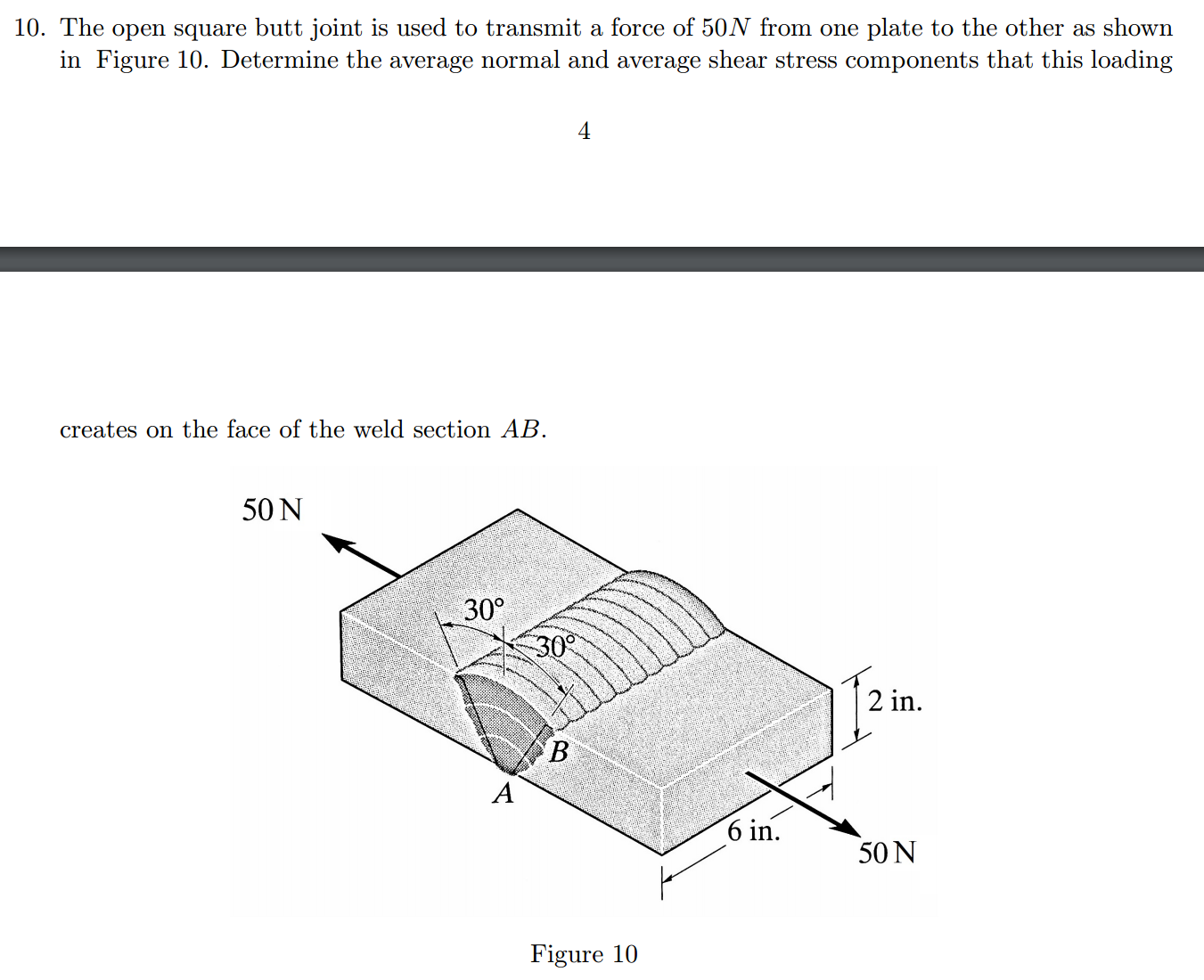 Solved The open square butt joint is used to transmit a | Chegg.com
